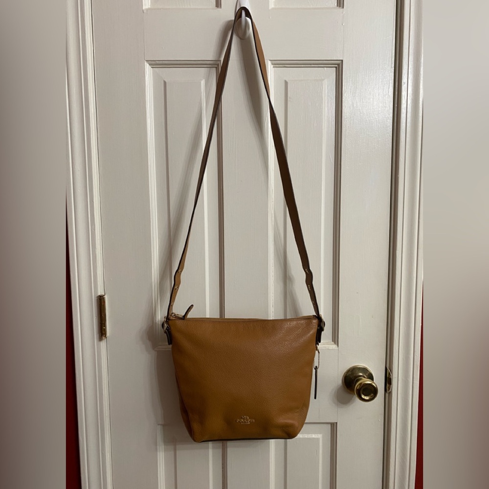 Vintage Coach Ellie Tan Leather Shoulderbag Crossbody - Gem